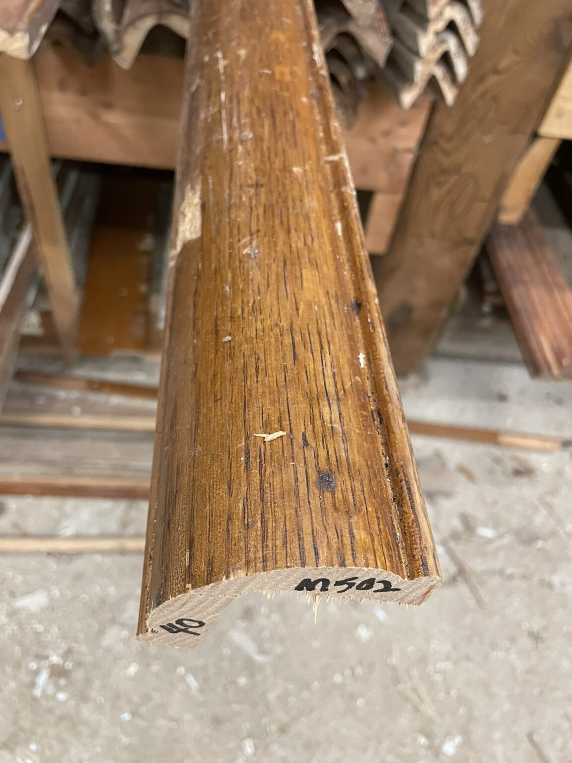 Unique Curved Oak Molding - ND MillWerk Salvage and Sales